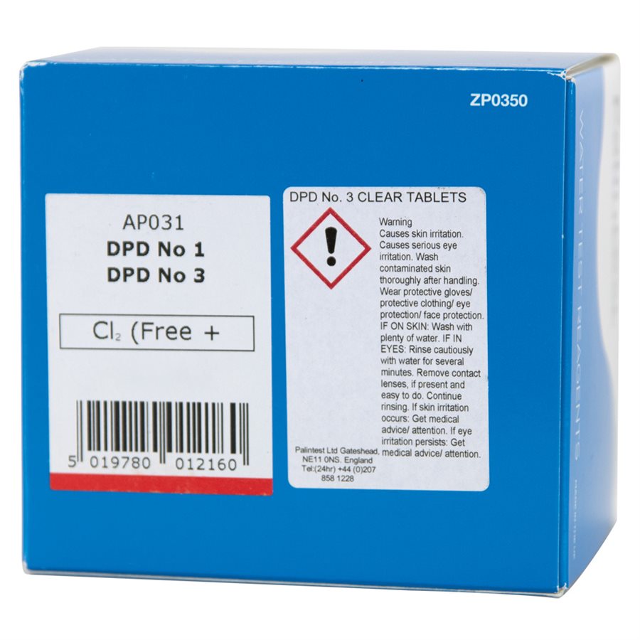 Palintest AP031 Free and Total Chlorine Reagents (DPD 1 & 3), 250 tests