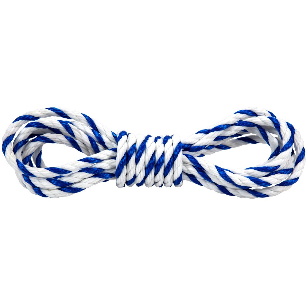 1 / 2" Pool Rope - Per Foot, Blue-White Twisted