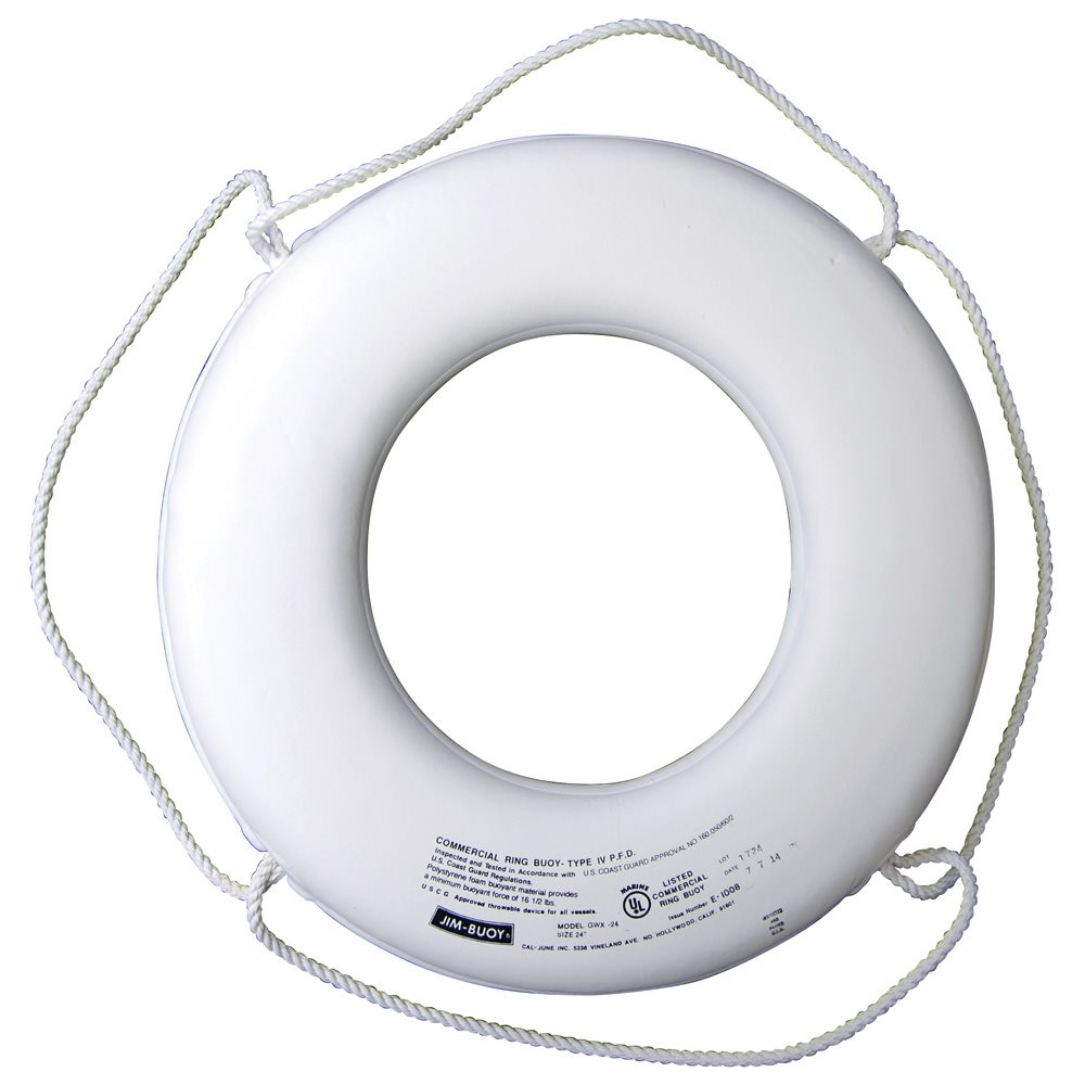 USCG Approved Ring Buoy, White, 30"