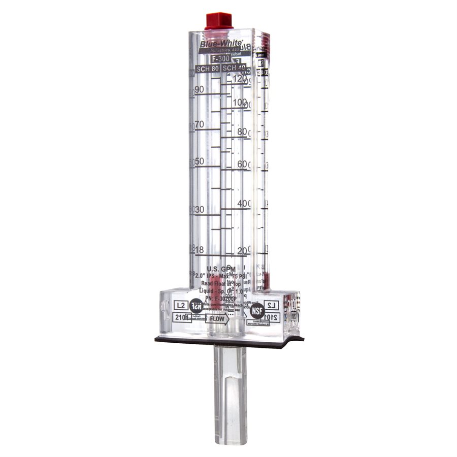 Blue-White Flow Meter For 2" Pipe
