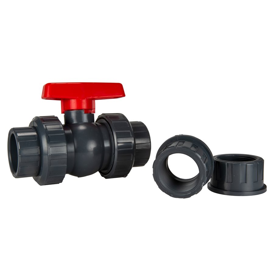 Hayward True Union Compact Ball Valve, Gray 1.5"