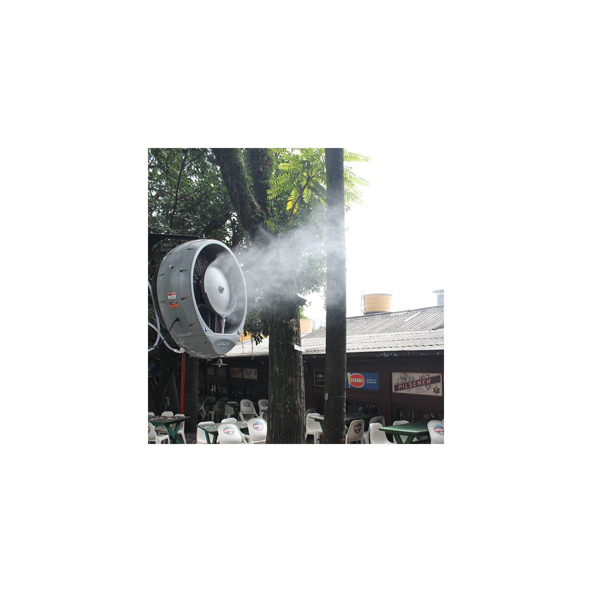 EcoJet Hurricane Wall Mount Misting Fan, Gray