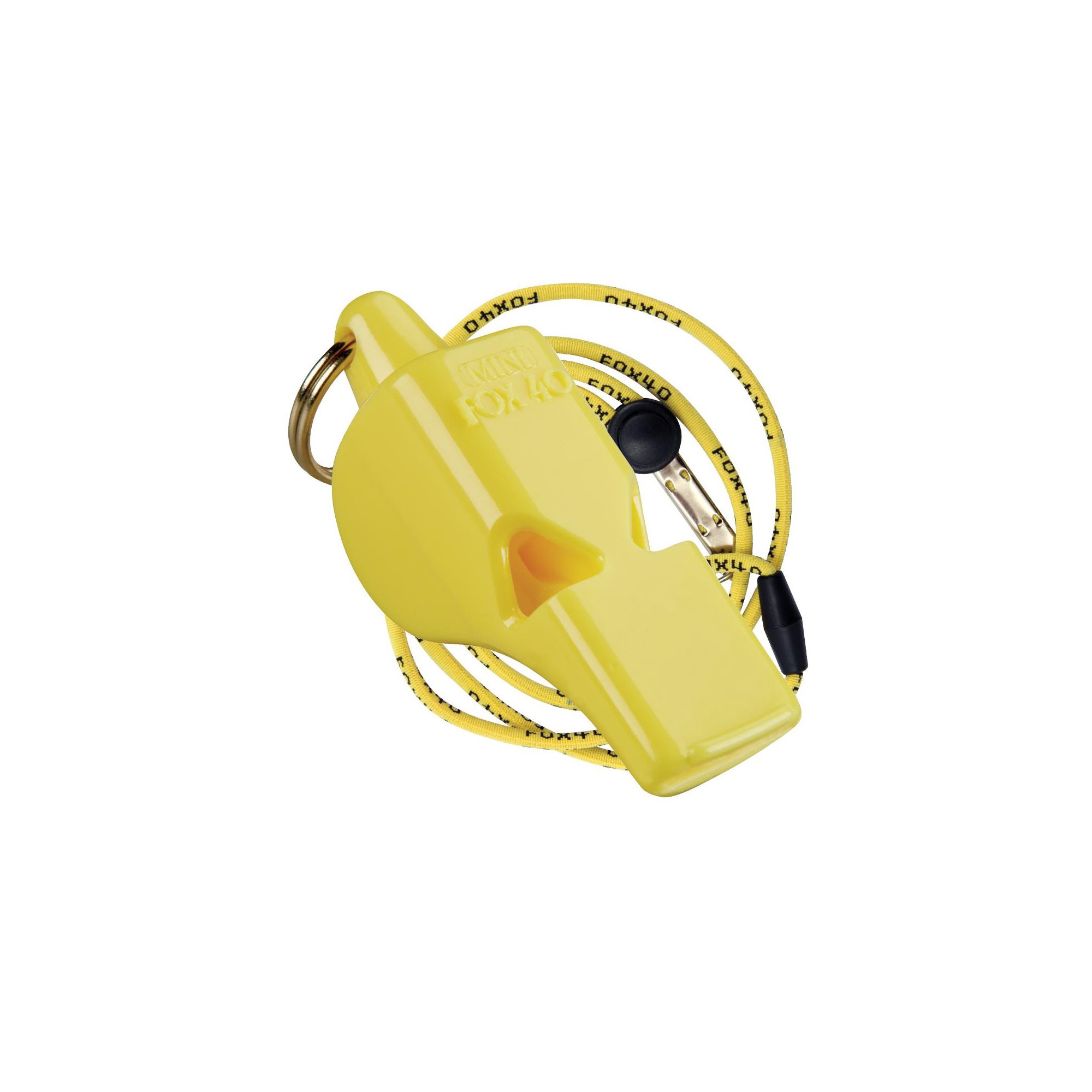 Fox 40 Mini Whistle with Lanyard, Yellow