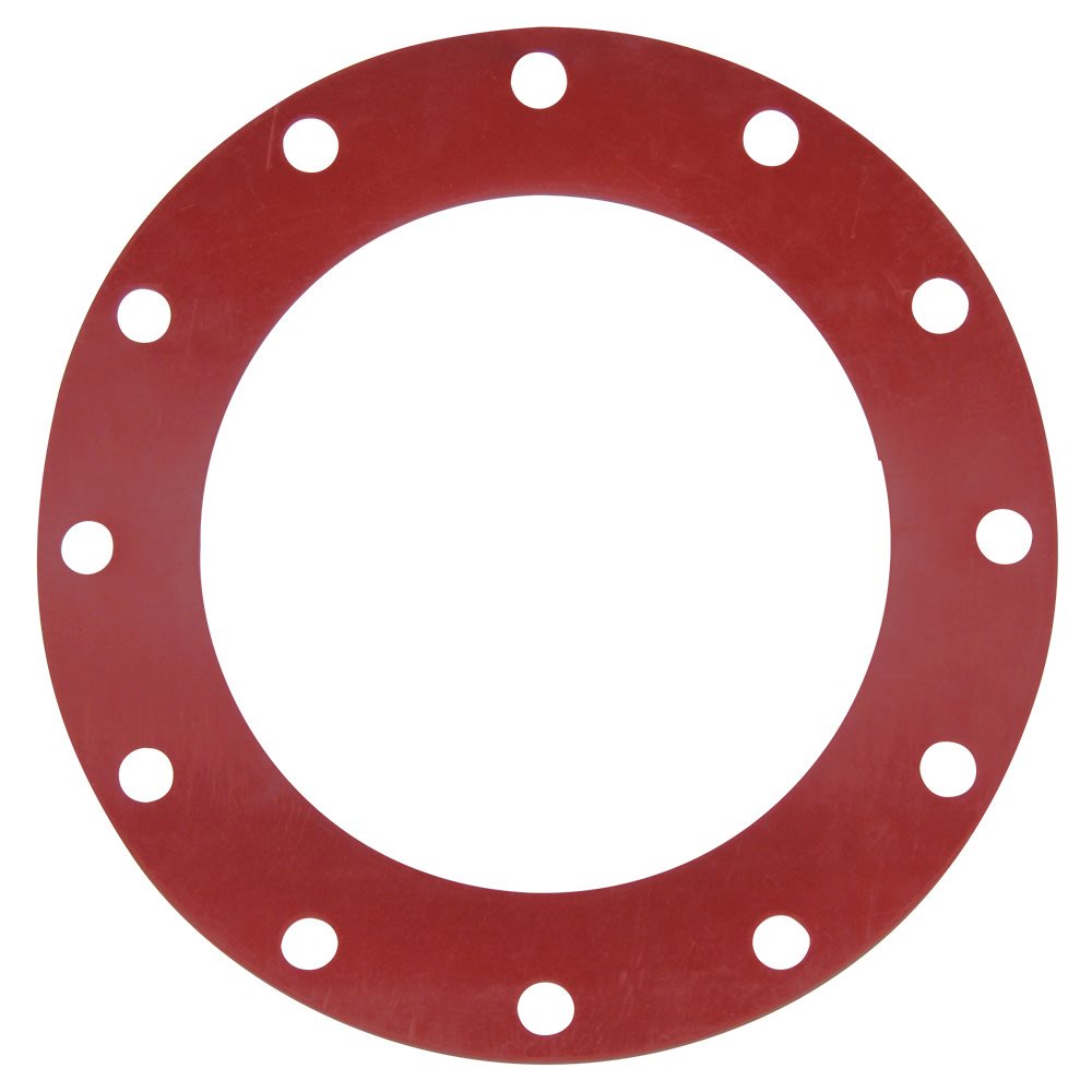 Valve / Flange Gasket, Red Rubber, 12"